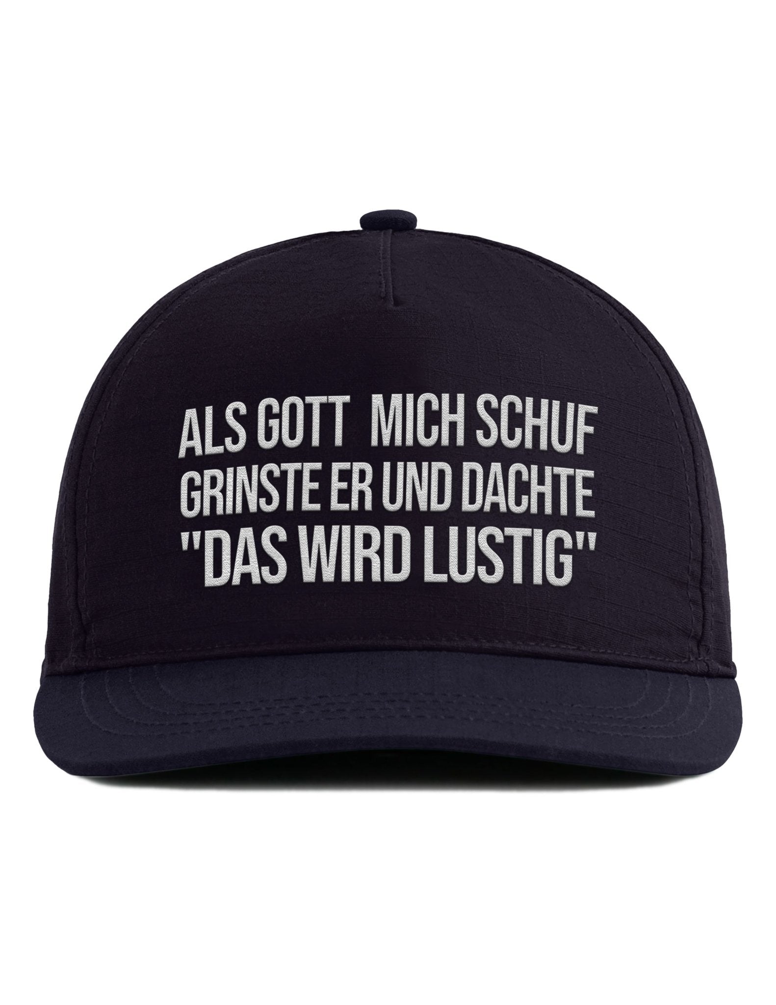 Bestickte Snapback Cap – „Als Gott mich schuf “ | Unisex, verstellbar ...